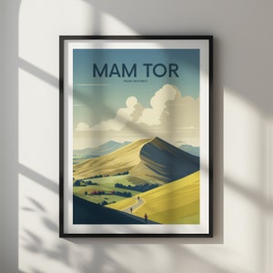 MAM TOR Printable Poster, Peak District, UK, Travel Print, Art Print ...