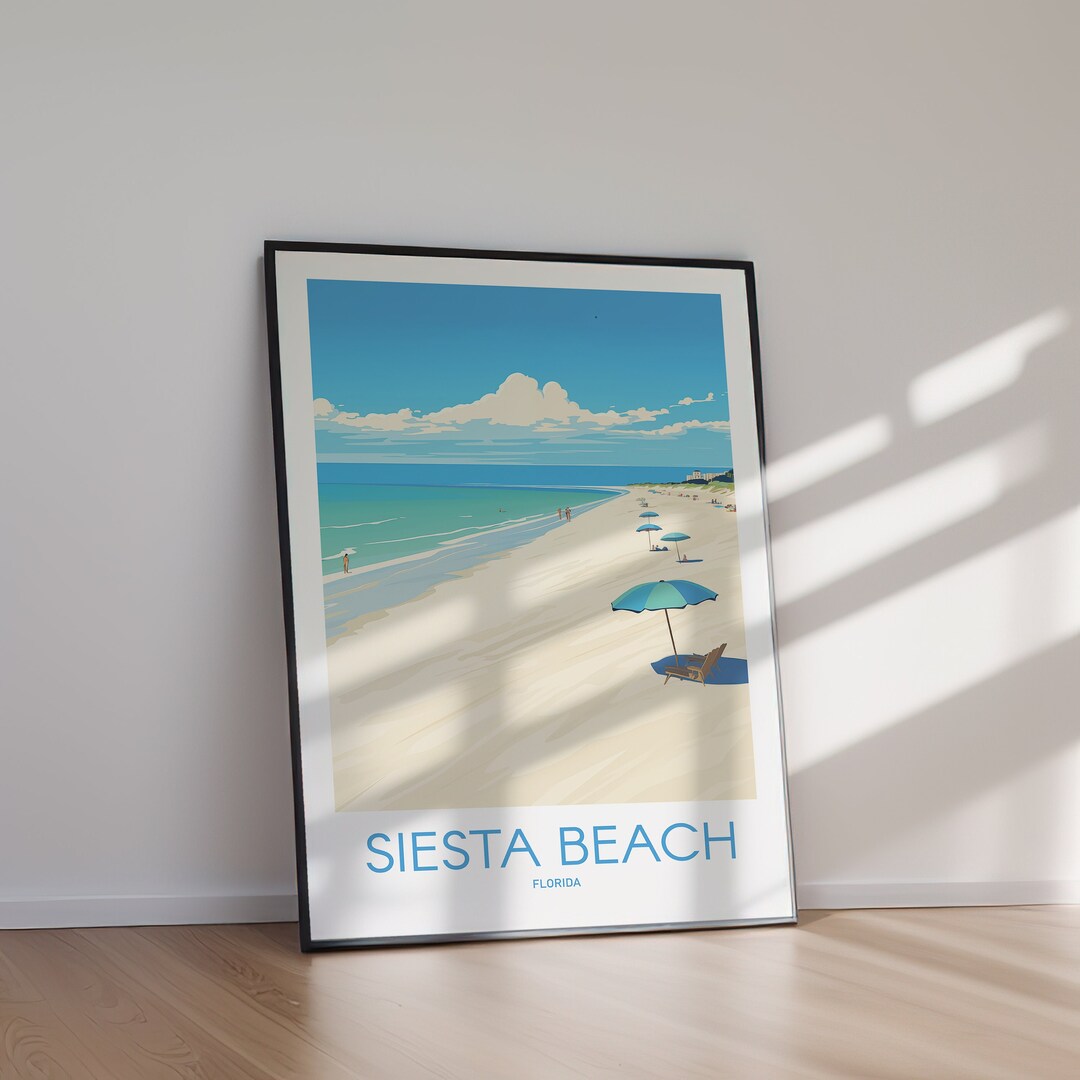 SIESTA BEACH PRINTABLE Poster, Florida, Travel Art, Digital Art ...