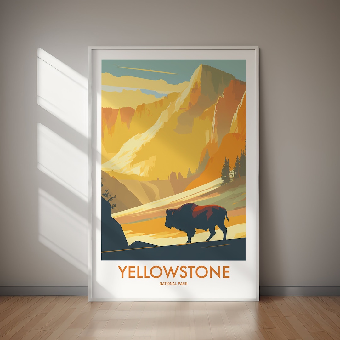 YELLOWSTONE NATIONAL Park Poster Printable Wall Art USA Travel ...