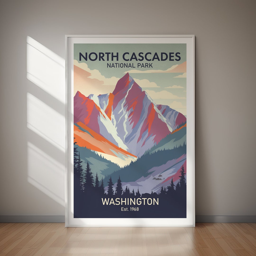 North Cascades NATIONAL PARK Printable Poster DIGITAL Download Scenic ...