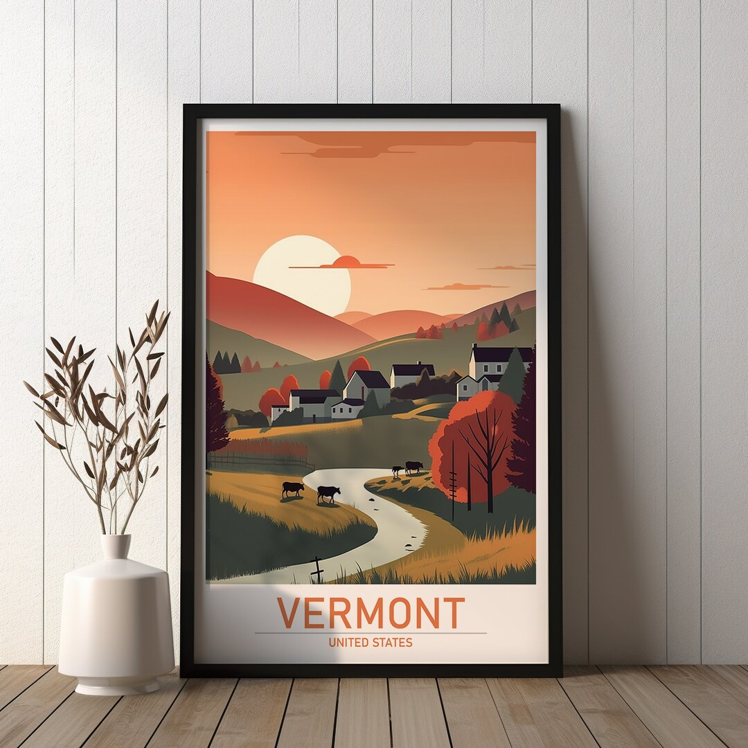 VERMONT PRINTABLE Poster, Travel Art, Poster Print, Digital Art, Wall ...