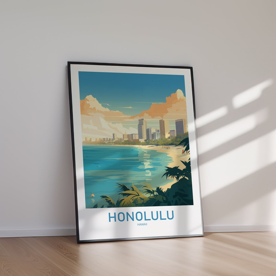 HONOLULU Printable Poster, Travel Poster, Wall Art, Home Decor, Digital ...