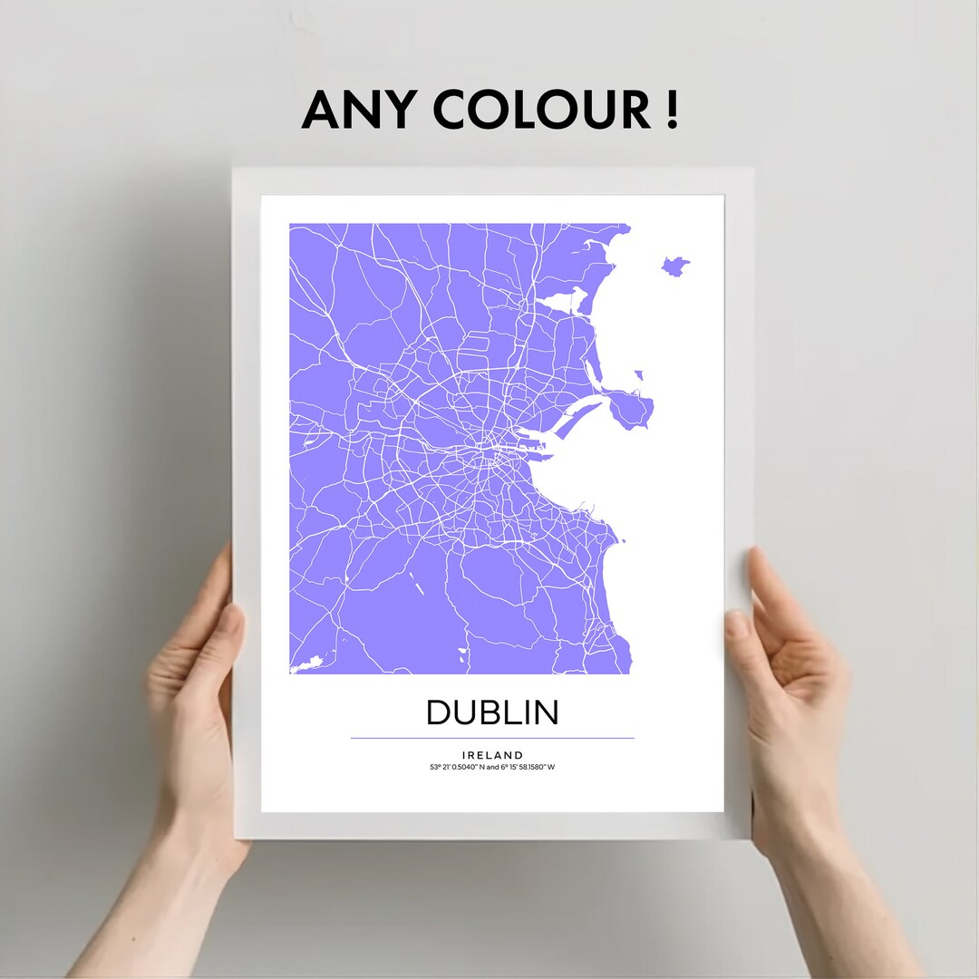 Dublin Map Poster, Beautiful and Contemporary City Map Print, Various ...