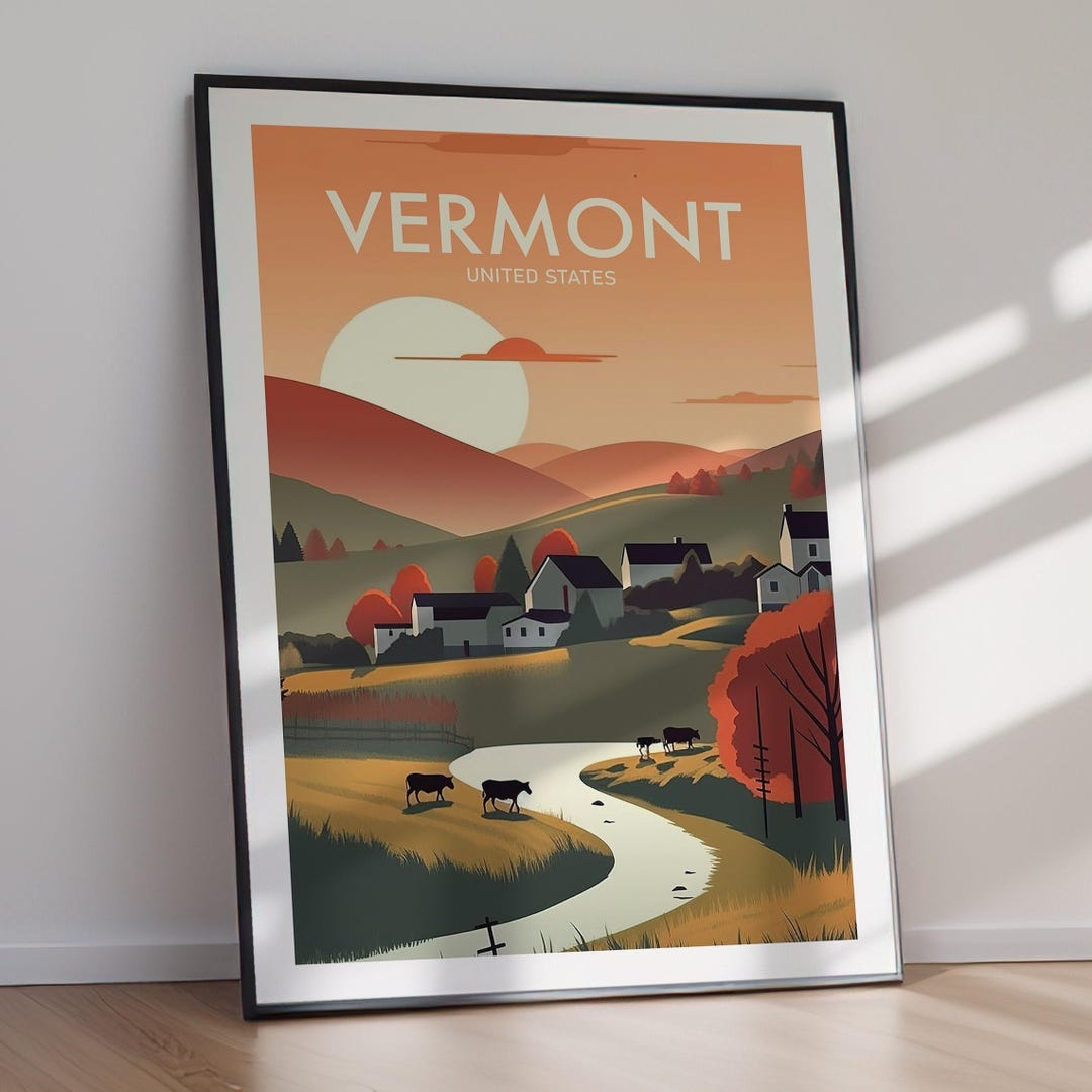 Vermont Printable Poster Travel Art Digital Wall Art Instant Download ...