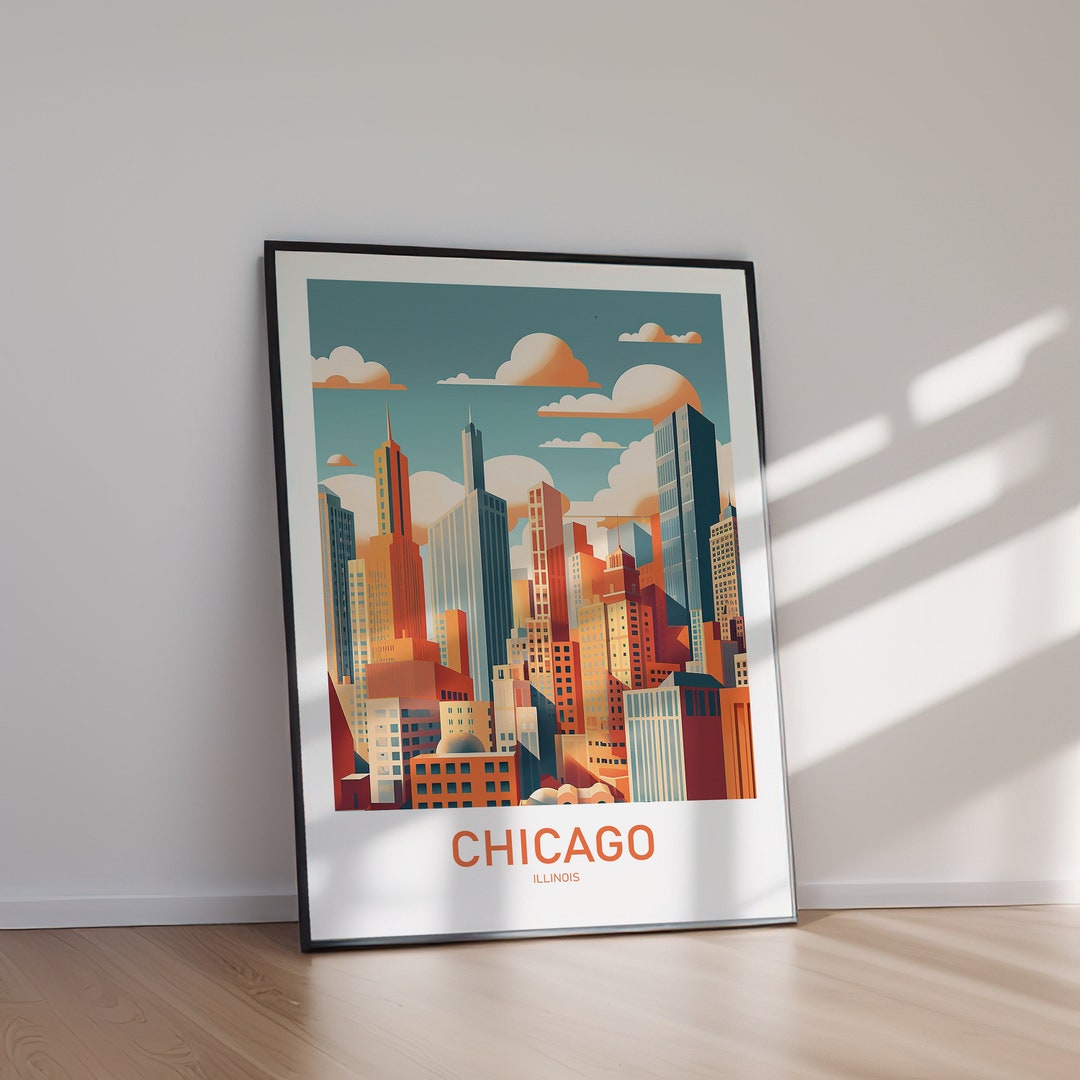 PRINTABLE CHICAGO Poster, USA, City, Digital Download, Wall Art, Gift ...