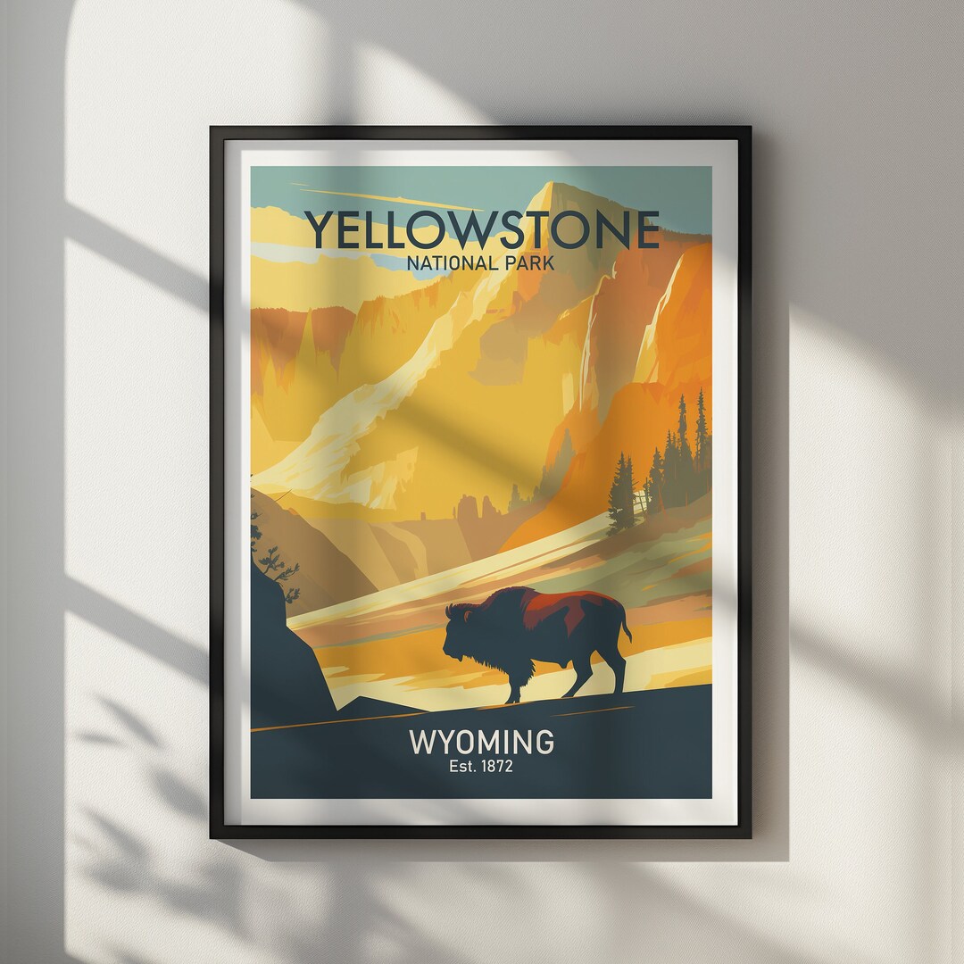 YELLOWSTONE PRINTABLE National Park Poster, Digital Download ...
