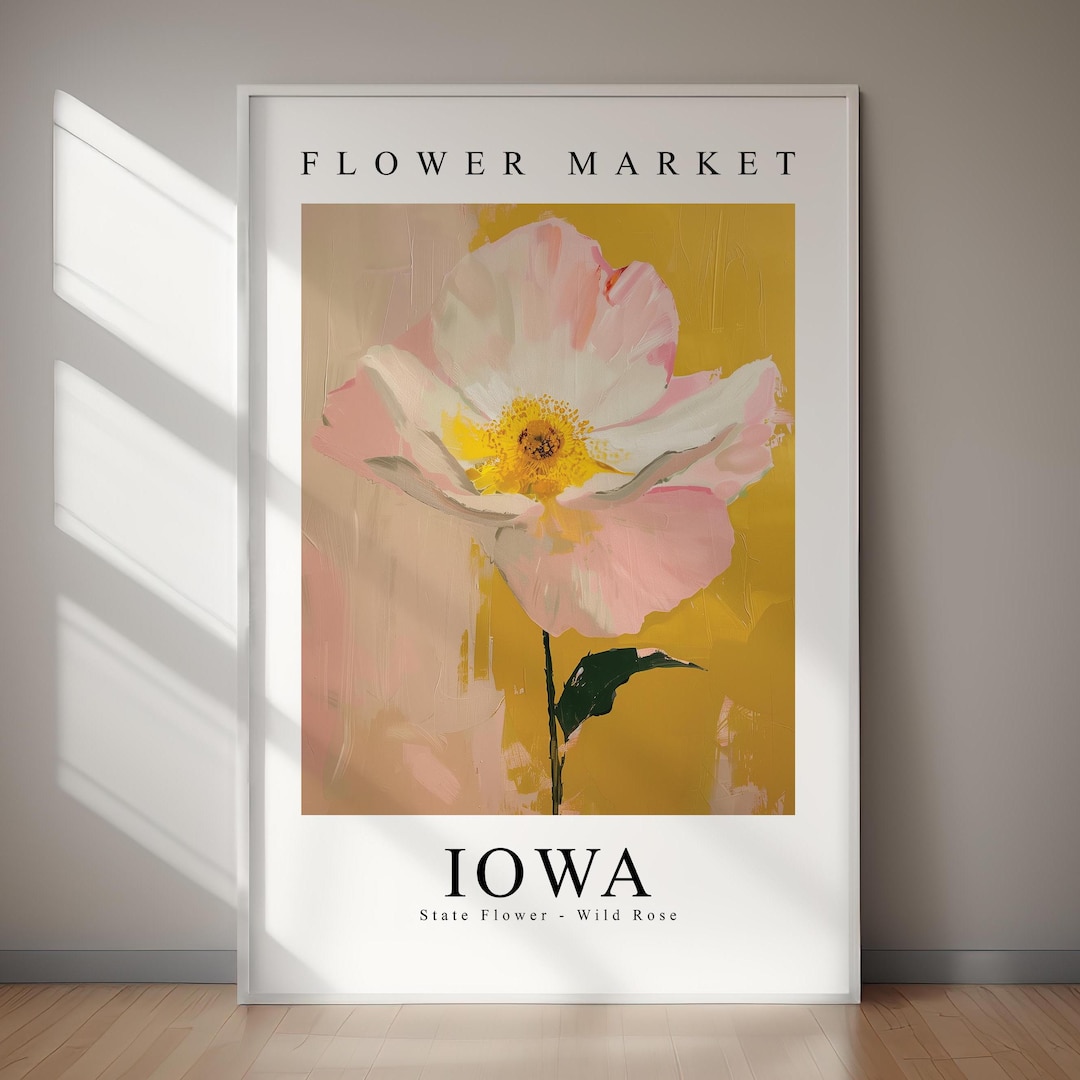 IOWA State Flower Wild Rose, Iowa Flower Market Print, Instant Print ...