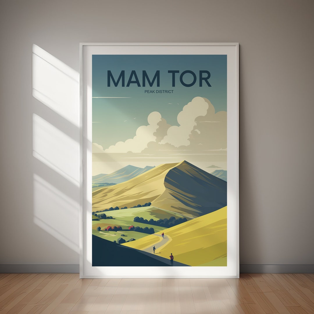 MAM TOR Printable Poster, Peak District, UK, Travel Print, Art Print ...