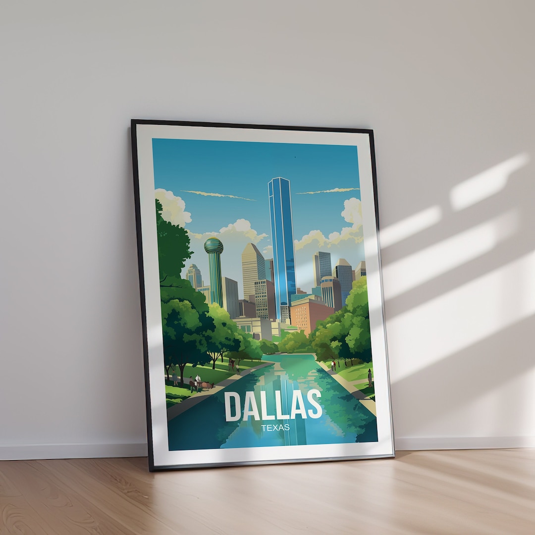 DALLAS Printable Travel Poster, Digital Download, Wall Art, Wanderlust ...