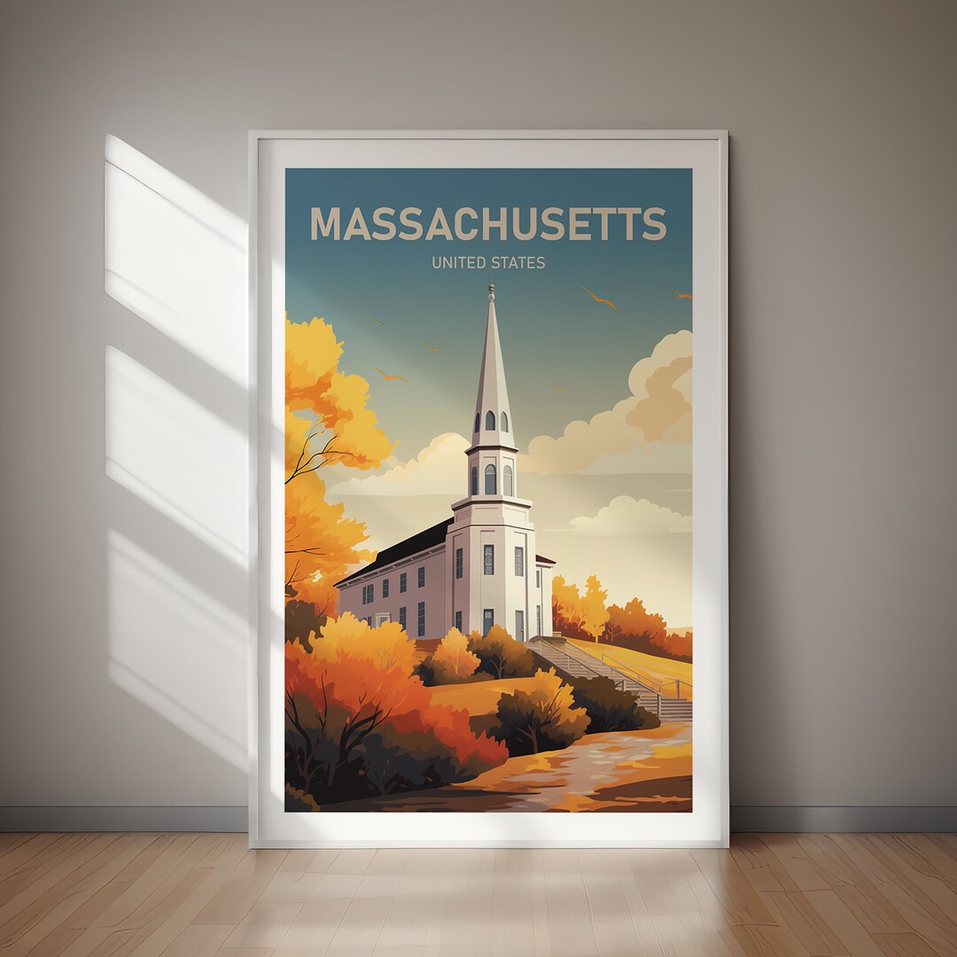 Massachusetts PRINTABLE Poster, Travel Art, Print, Poster Print, Home ...