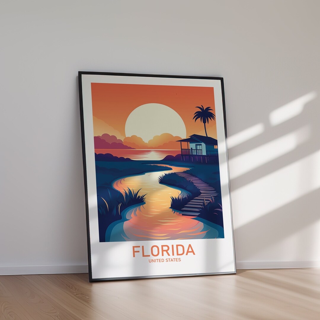 FLORIDA Printable Poster, Travel Art, Digital Art, Wall Art, Instant ...