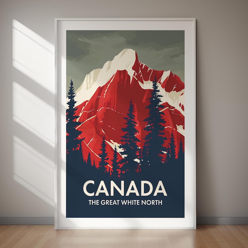 Canada DIGITAL DOWNLOAD Travel Poster Mountain Art Print Printable Wall ...