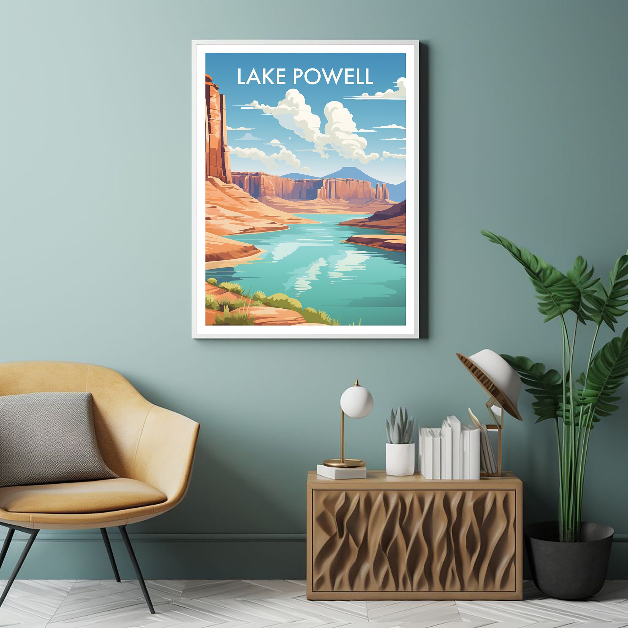 LAKE POWELL POSTER Printable Wall Art Arizona Utah Travel Digital ...