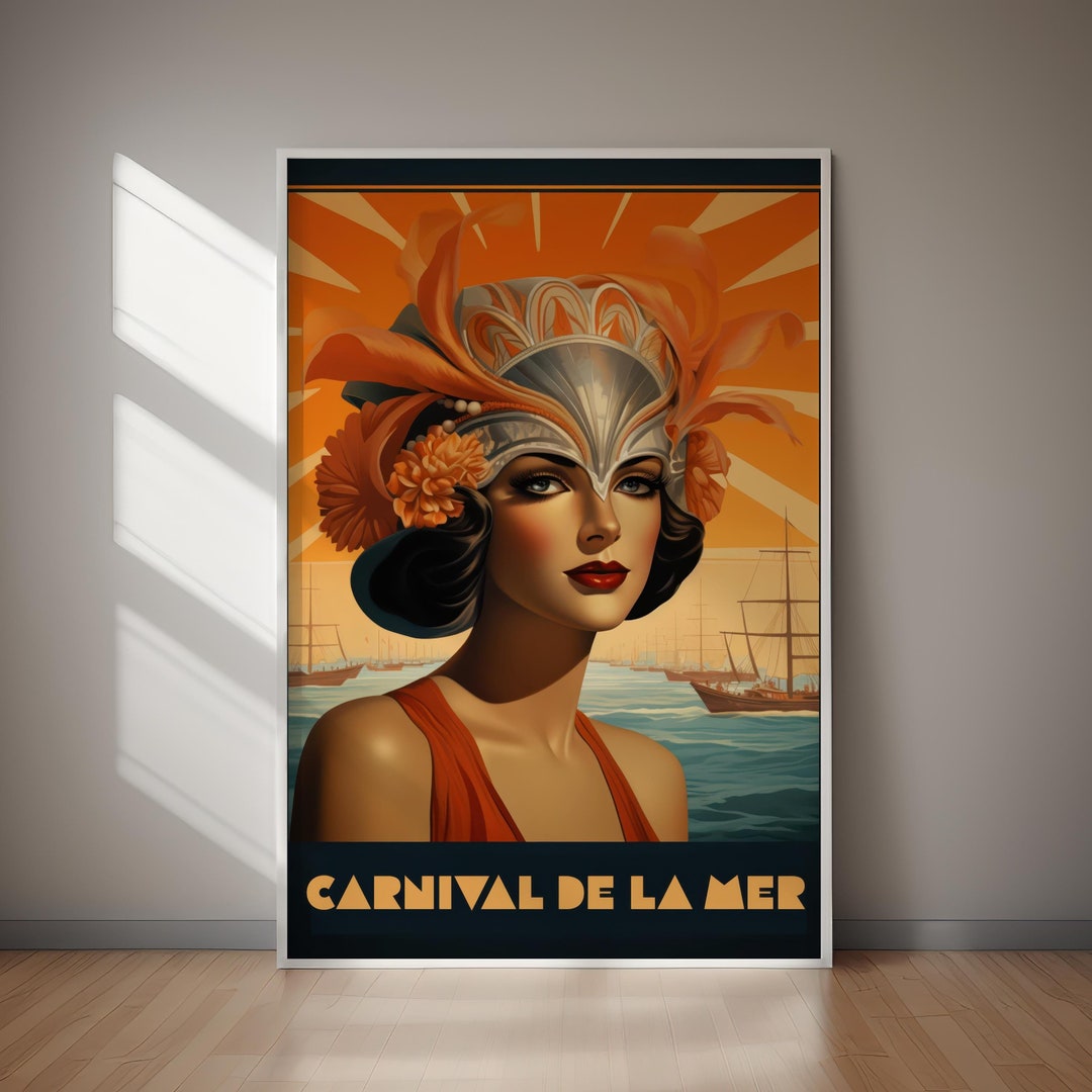 Carnival De La Mer Vintage Travel Poster Retro Art Print (digital ...