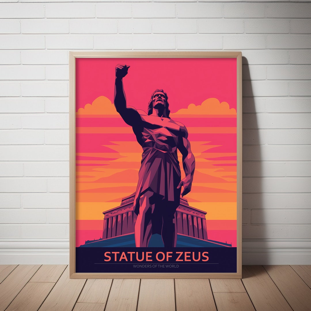 Statue of Zeus Poster, Greece, Wonders of the World, Instant Download ...