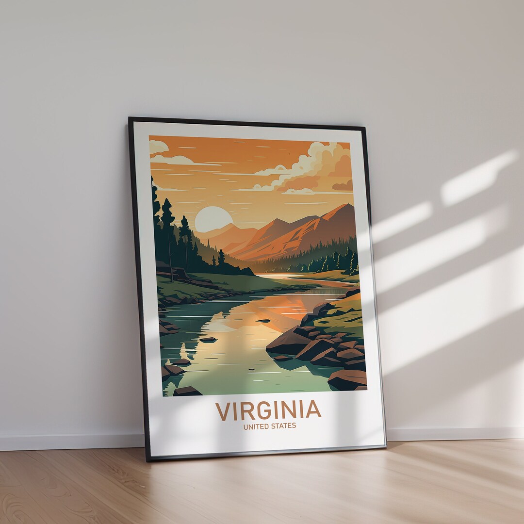 Virginia Printable Poster, United States, Travel Art, Digital Art, Wall ...