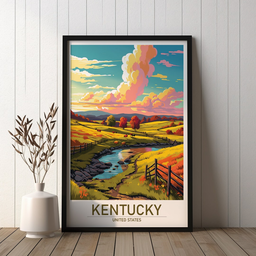 Kentucky Poster, USA, Reisekunst, Poster, digitale Kunst, Wandkunst ...