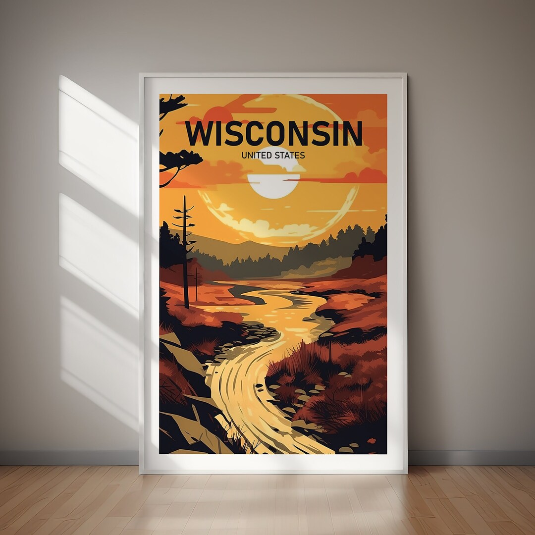 WISCONSIN Printable Poster, Travel Poster, Printable, Poster Print ...