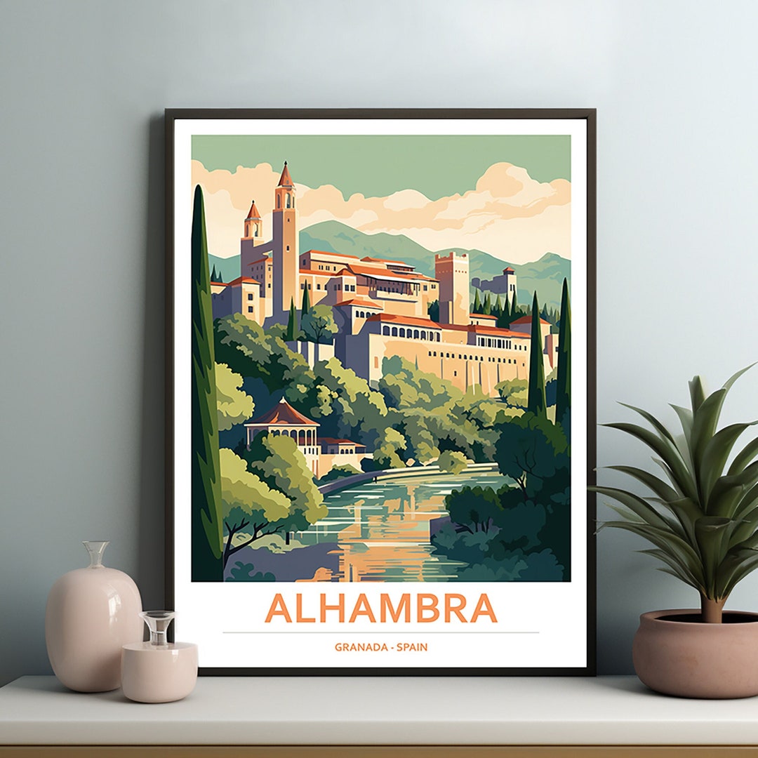 Alhambra Printable Travel Poster, Instant Download Wall Art, Home Decor ...