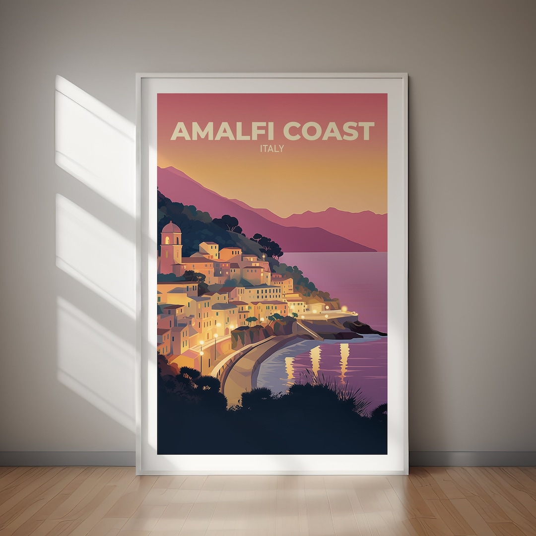 AMALFI COAST Printable Poster, Italy, Travel Art, Poster Print, Digital ...