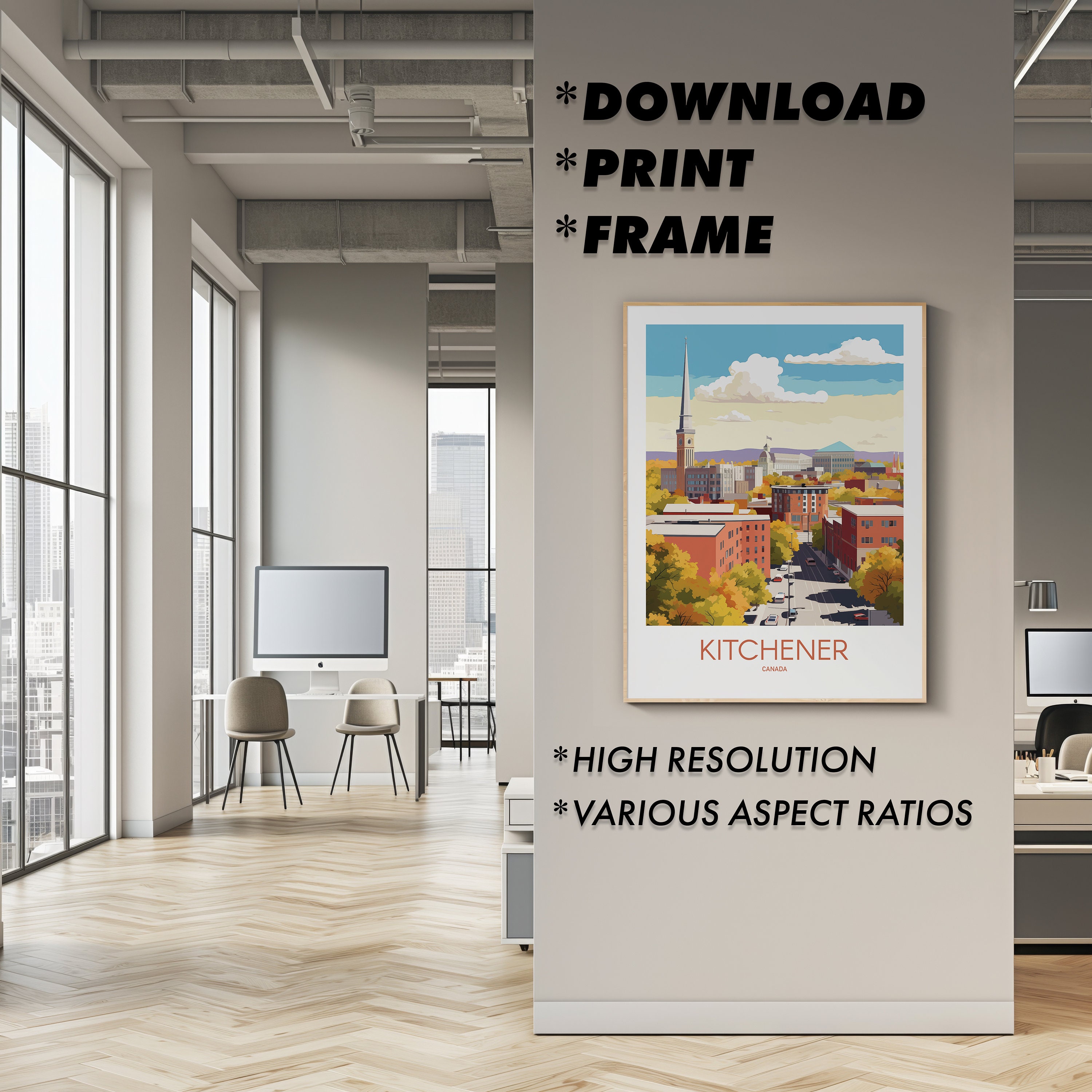 KITCHENER Poster - DIGITAL Download, PRINTABLE Wall Art, Canadian ...