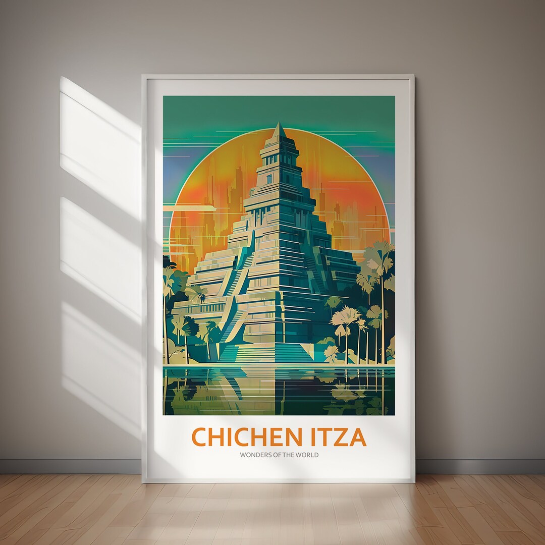 Chichen Itza PRINTABLE Travel Poster Printable, Modern World Wonder ...