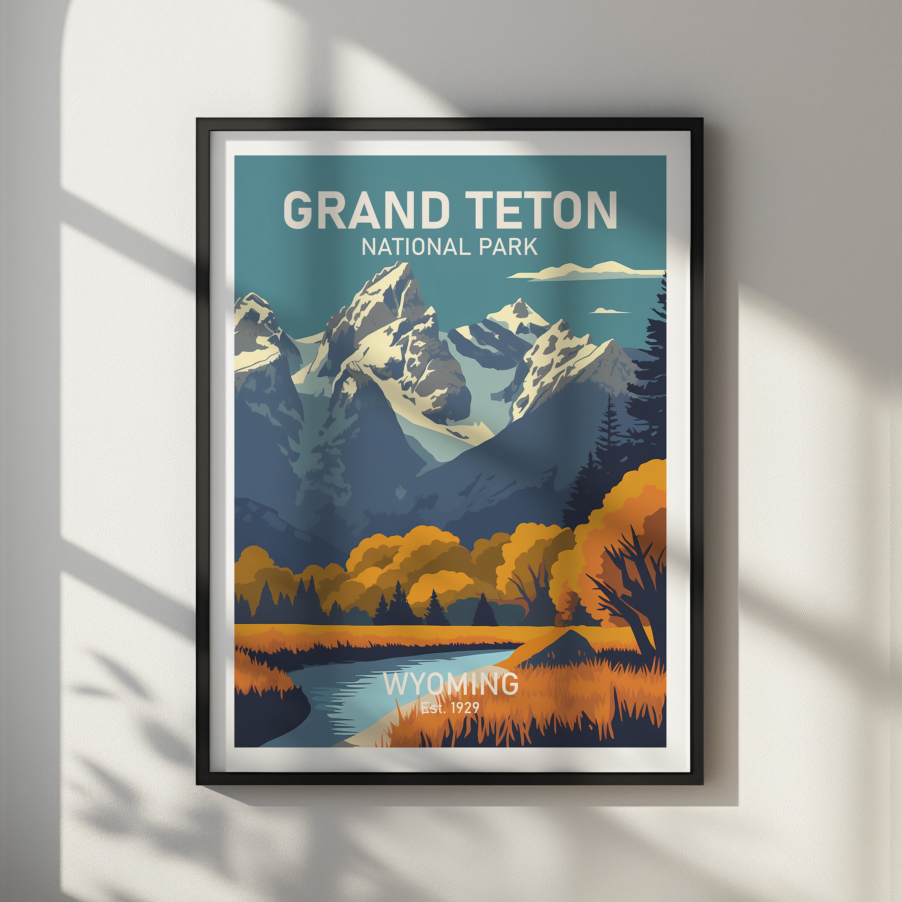 Grand Teton NATIONAL PARK Printable Travel Wall Art Poster DIGITAL ...