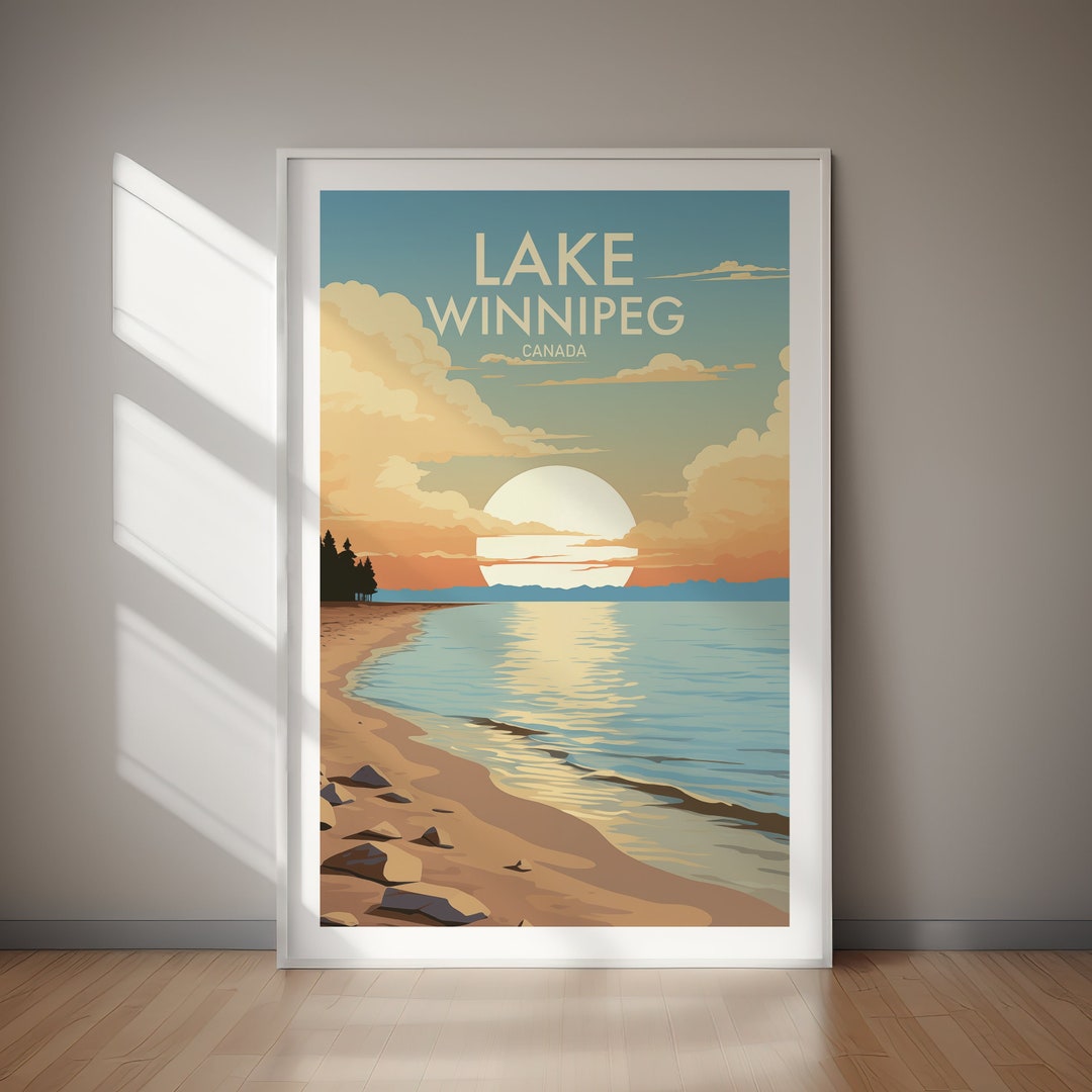 LAKE WINNIPEG Printable Travel Poster, Canada Poster Print Travel Print ...