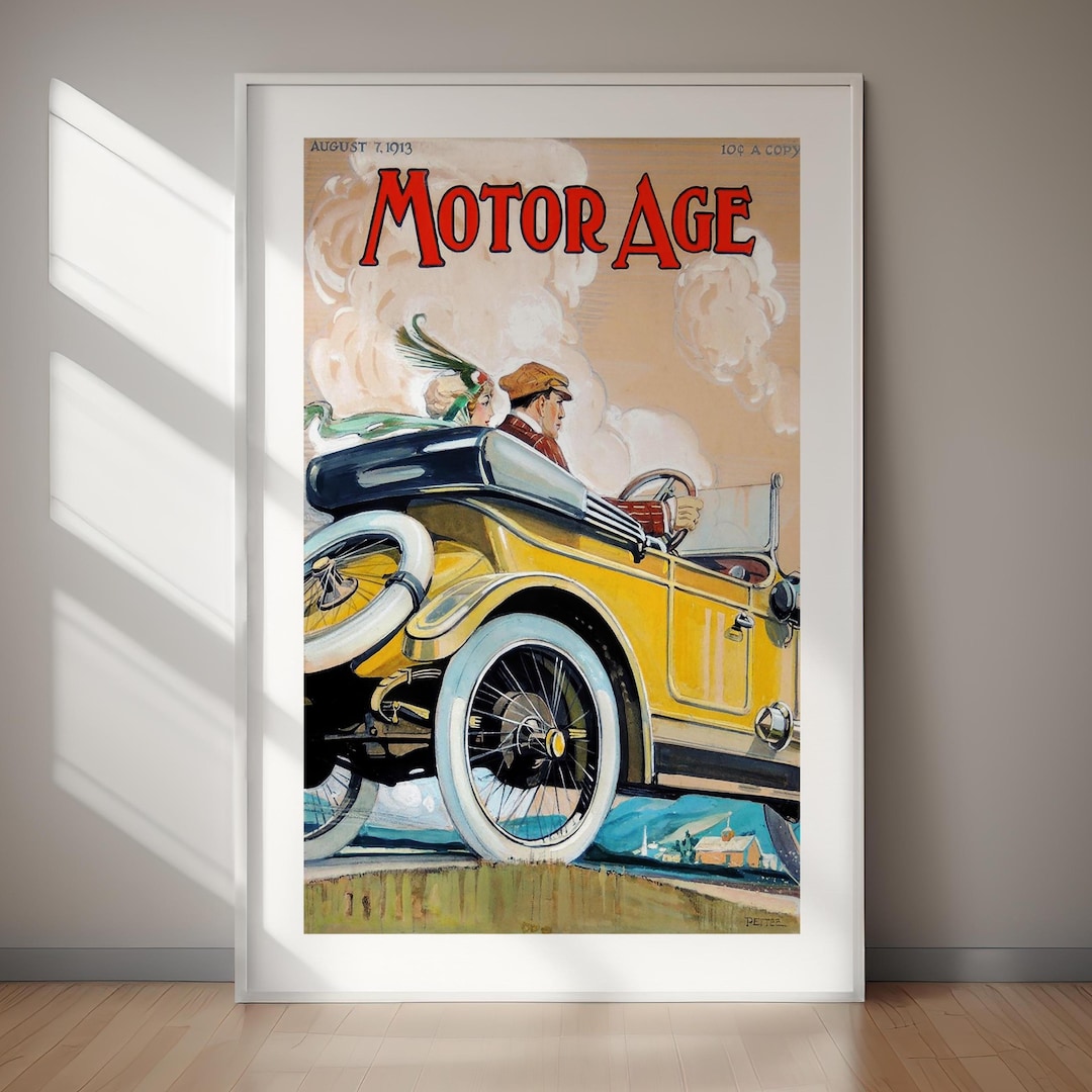 Vintage Motor Age Poster Retro Car Advertising Art (digital Download ...