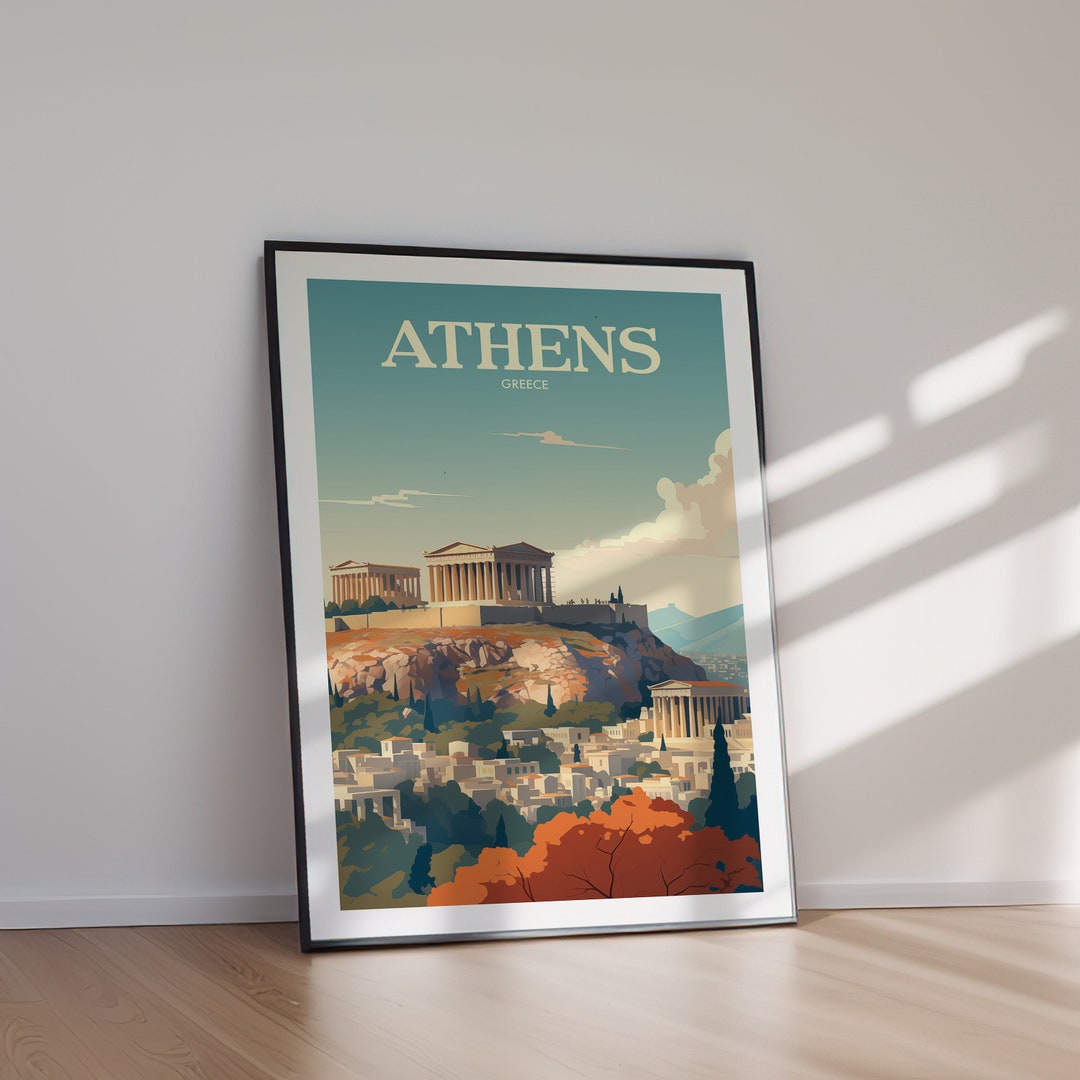 ATHENS Printable Poster, Greece, Travel Art, Poster Print, Digital Art ...