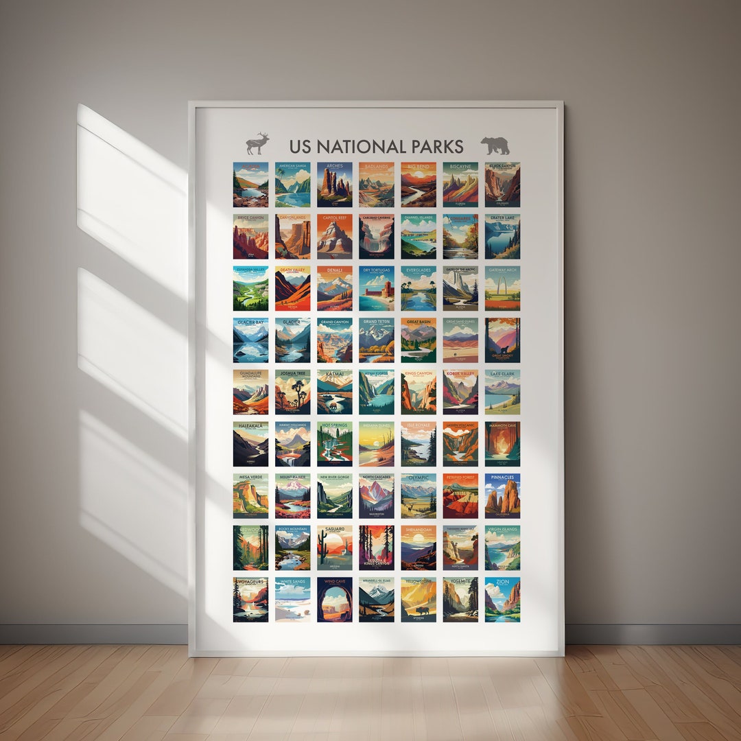 US NATIONAL Parks Travel Poster, Checklist Poster, Printable Art, Home ...