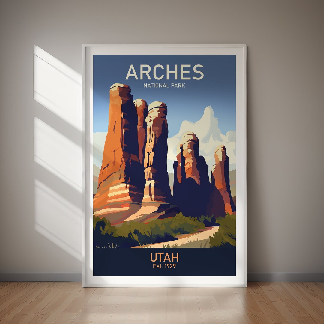 ARCHES National Park Poster, Printable Travel Poster, Digital Art, Wall ...