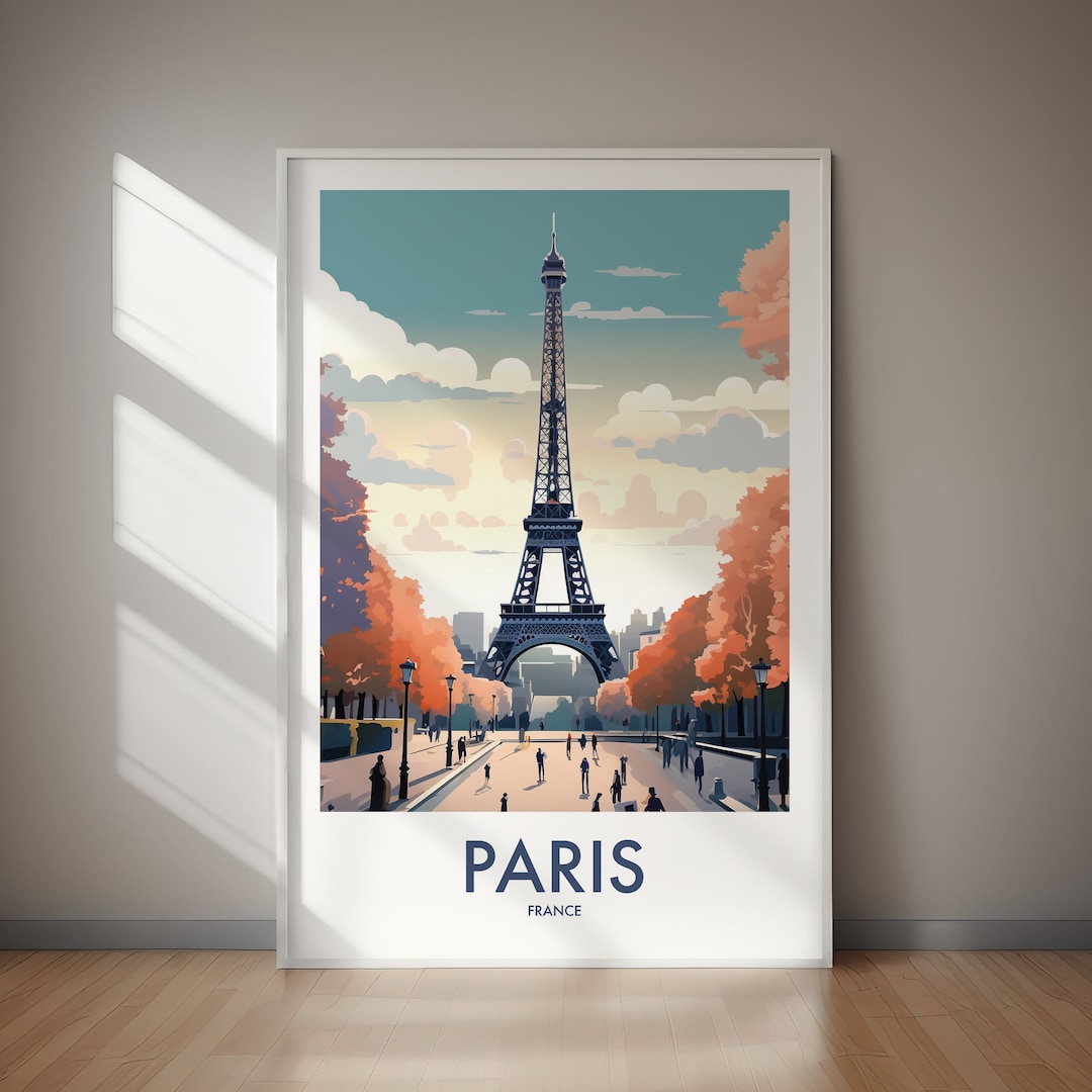 Paris PRINTABLE Travel Poster, MINIMAL Classic Style France Art Paris ...