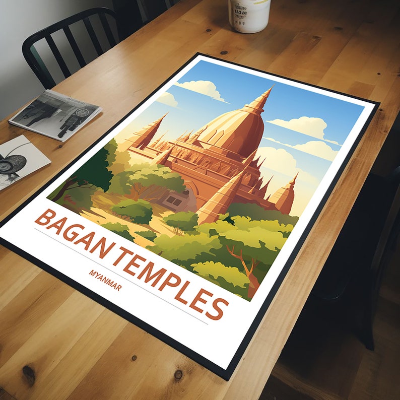 PRINTABLE Bagan Temples Poster, Myanmar, Travel Art, Poster Print ...
