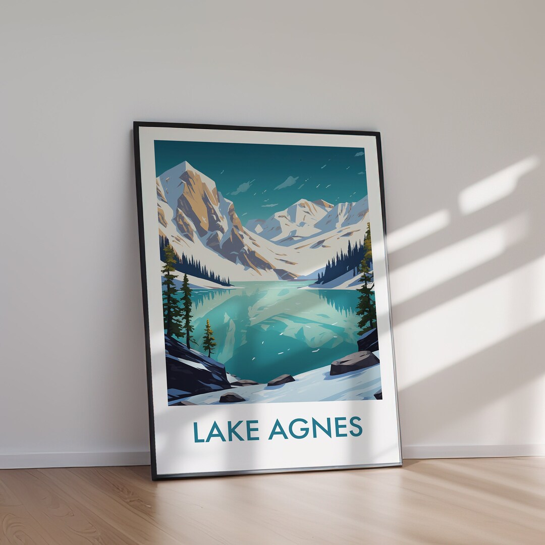 LAKE AGNES Printable Poster, Travel Art, Poster Print, Digital Art ...