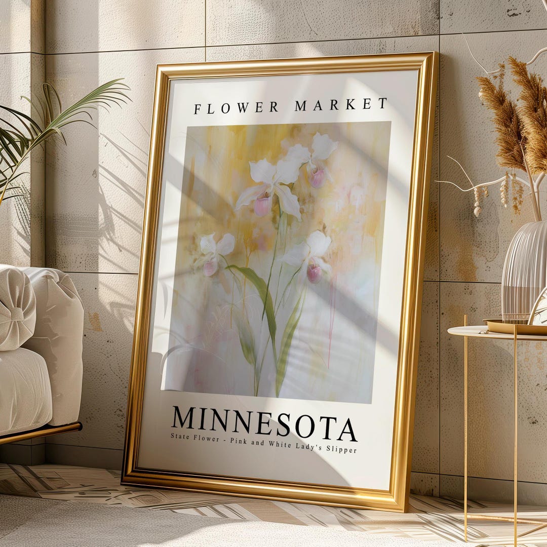 MINNESOTA State Flower Pink and White Lady's Slipper, Minnesota Flower ...