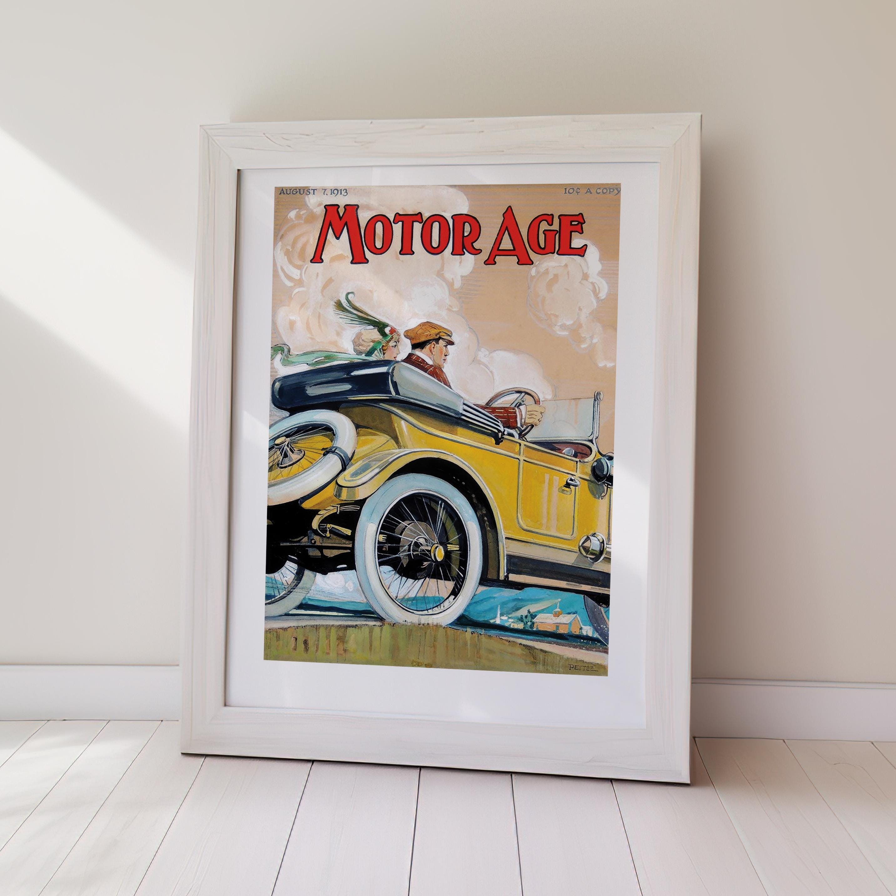 MOTOR AGE VINTAGE Poster Printable Wall Art Retro Automobile ...