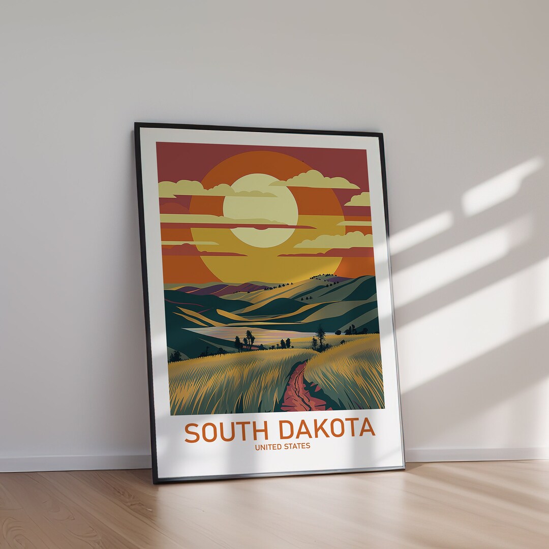 South Dakota PRINTABLE Poster, United States, Travel Art, Digital Art ...
