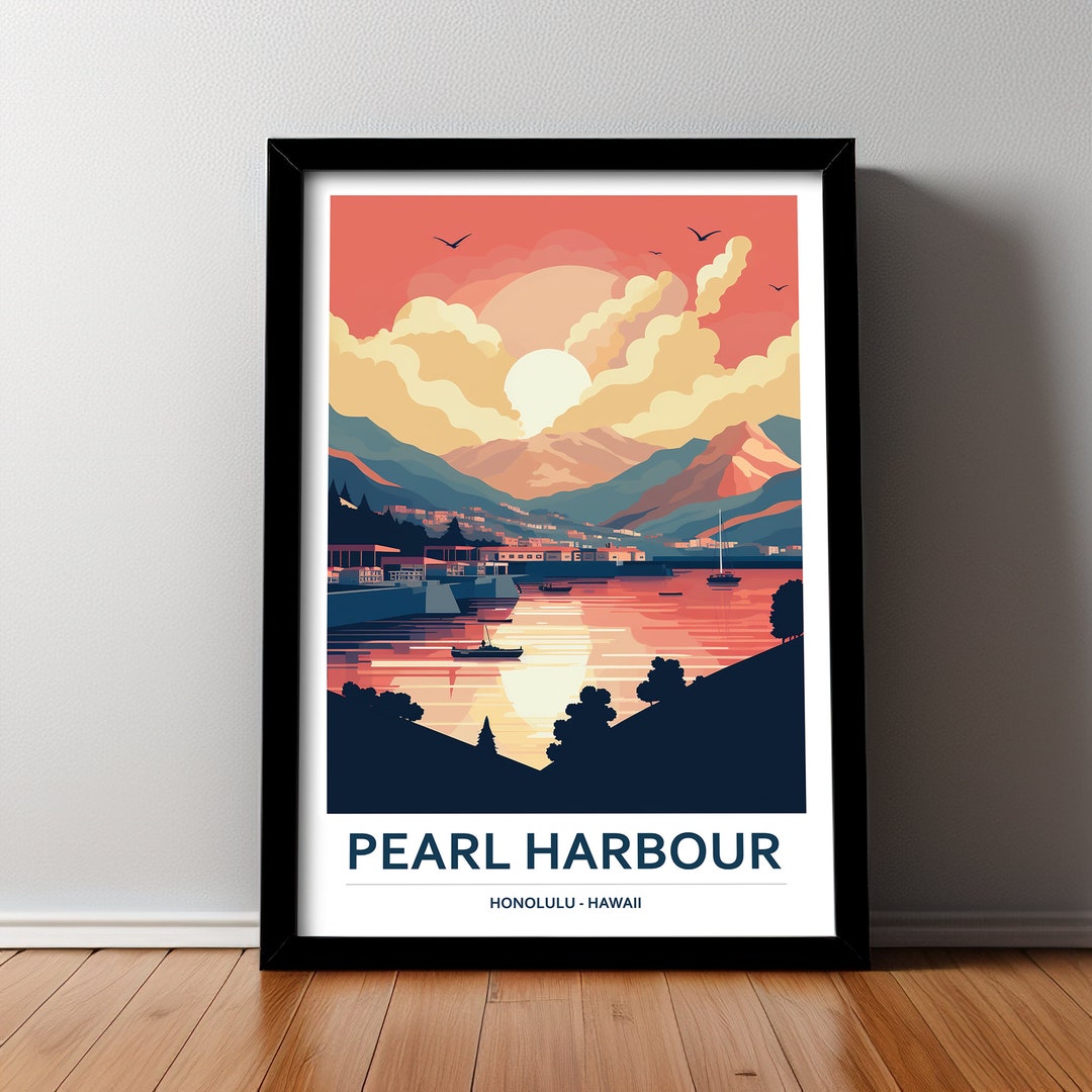 Pearl Harbour Poster, Travel Art, Print, Poster Print, Art, Gift, Wall ...
