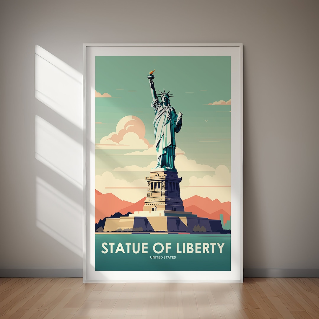 STATUE OF LIBERTY Printable Poster, Travel Art, Poster Print, Digital ...