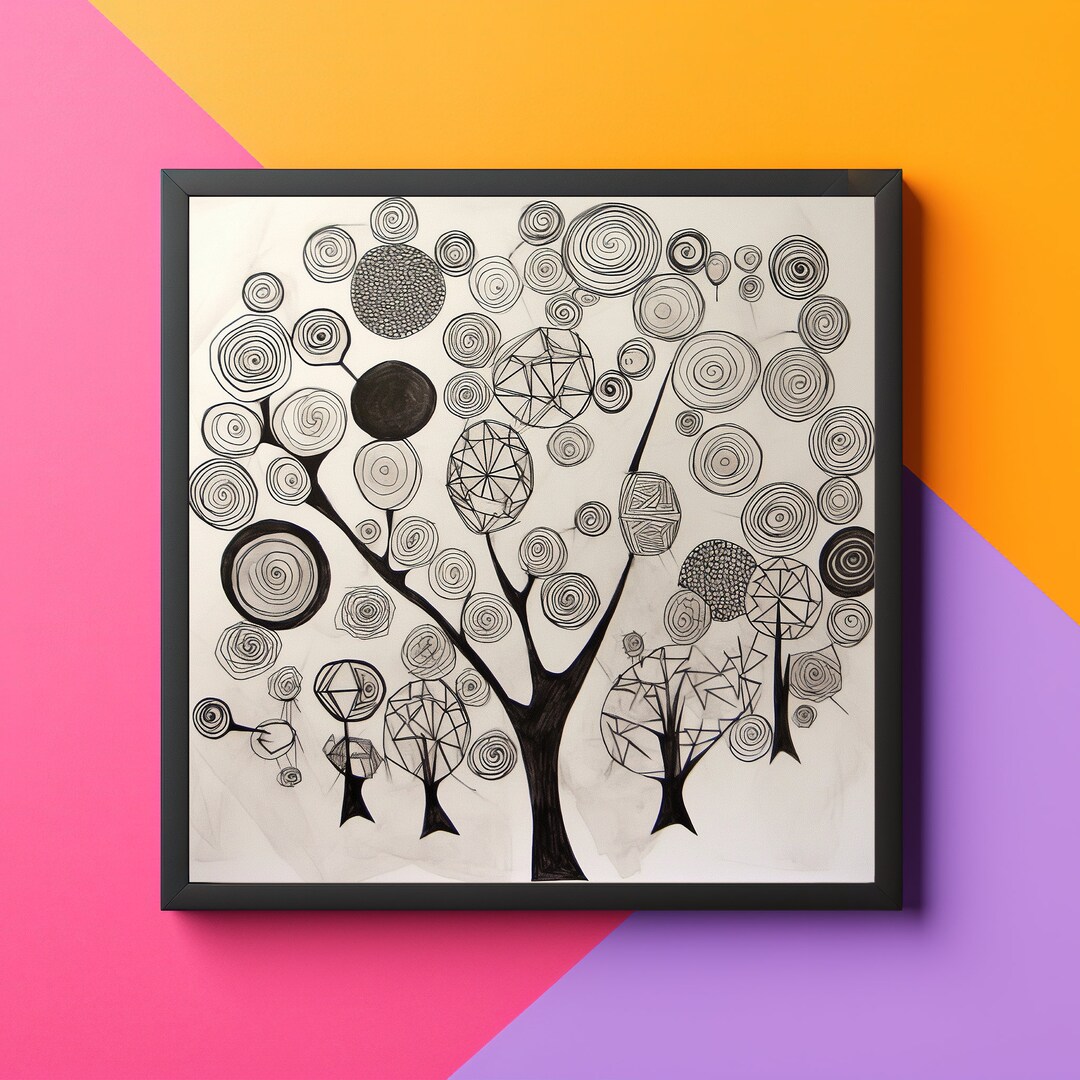 SWIRLY TREE ART Digital Download Poster Printable Wall Art Modern ...