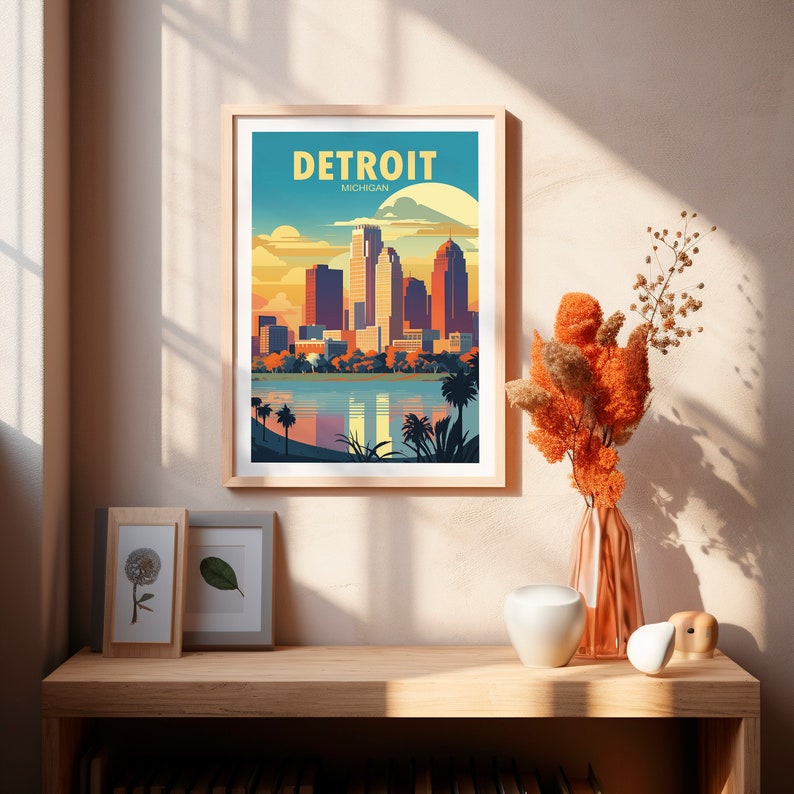 DETROIT Printable Poster, Digital Download, Wall Art, Wanderlust, Gift ...