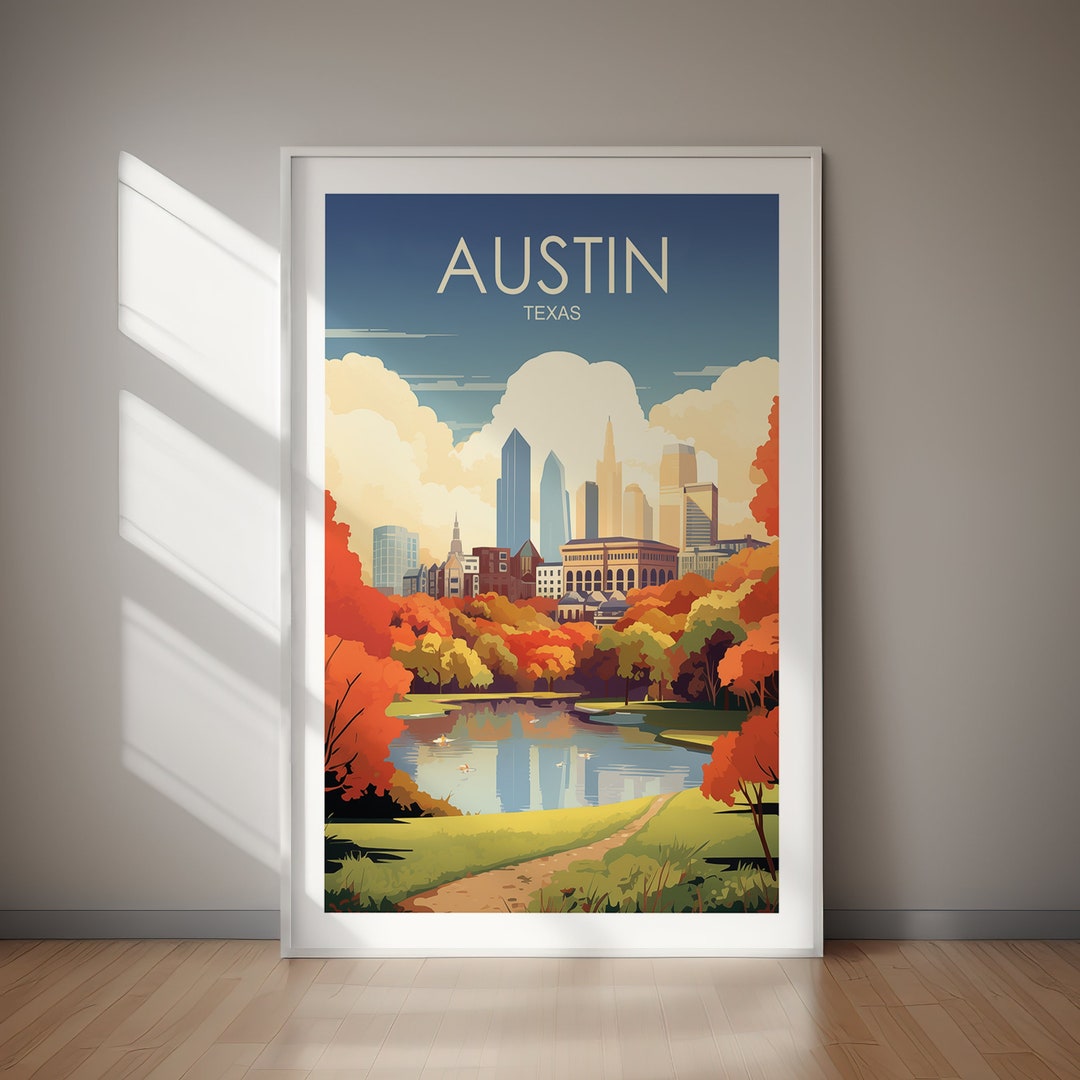 AUSTIN, PRINTABLE Poster, Digital Download, Wall Art, Wanderlust, Art ...