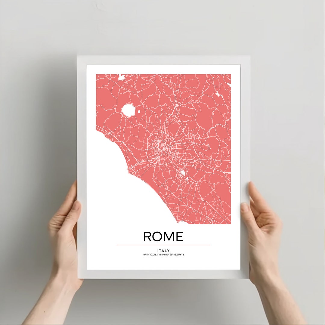 Rome Map Poster Beautiful and Contemporary City Map Print - Etsy
