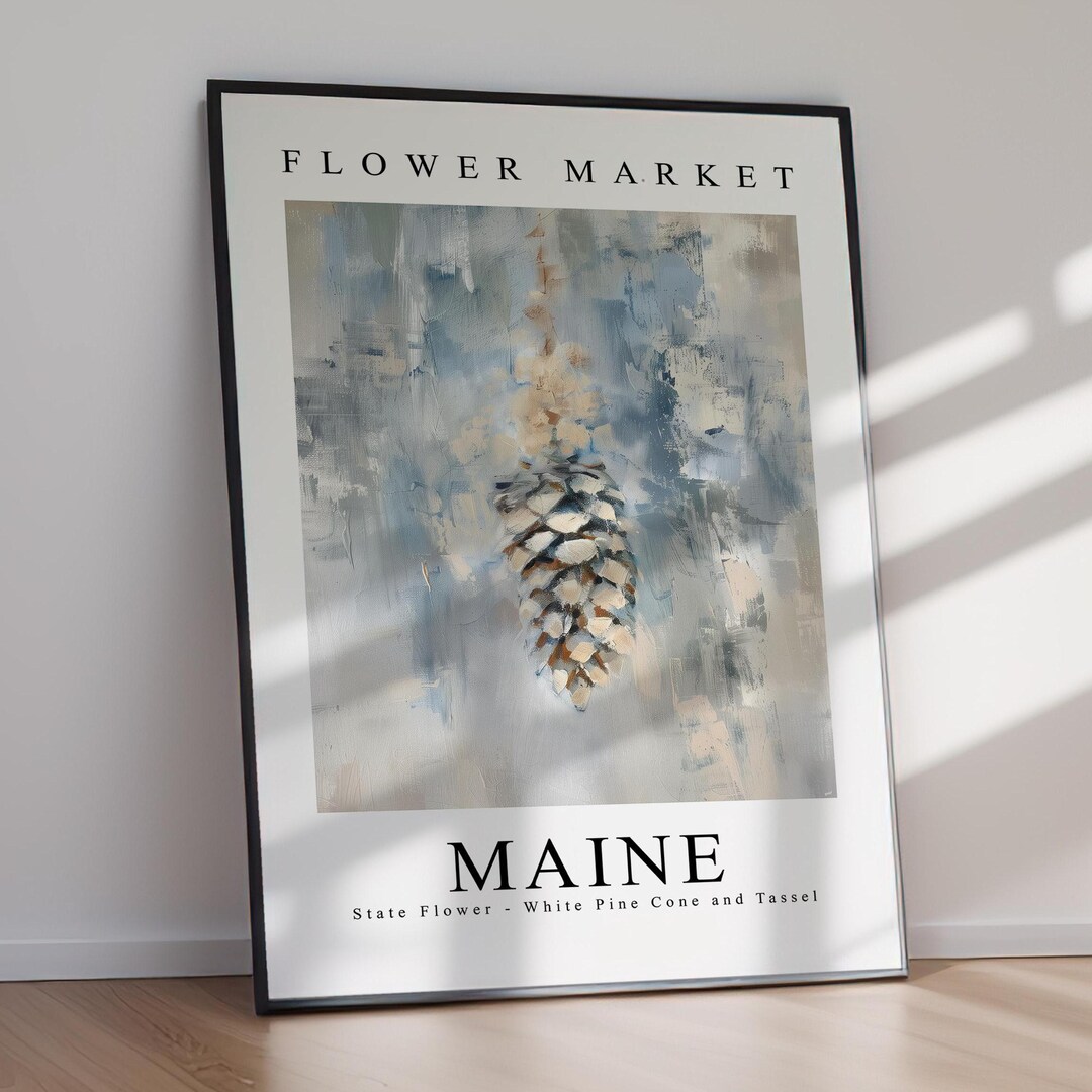 MAINE State Flower White Pine Cone and Tassel, Maine Flower Market ...