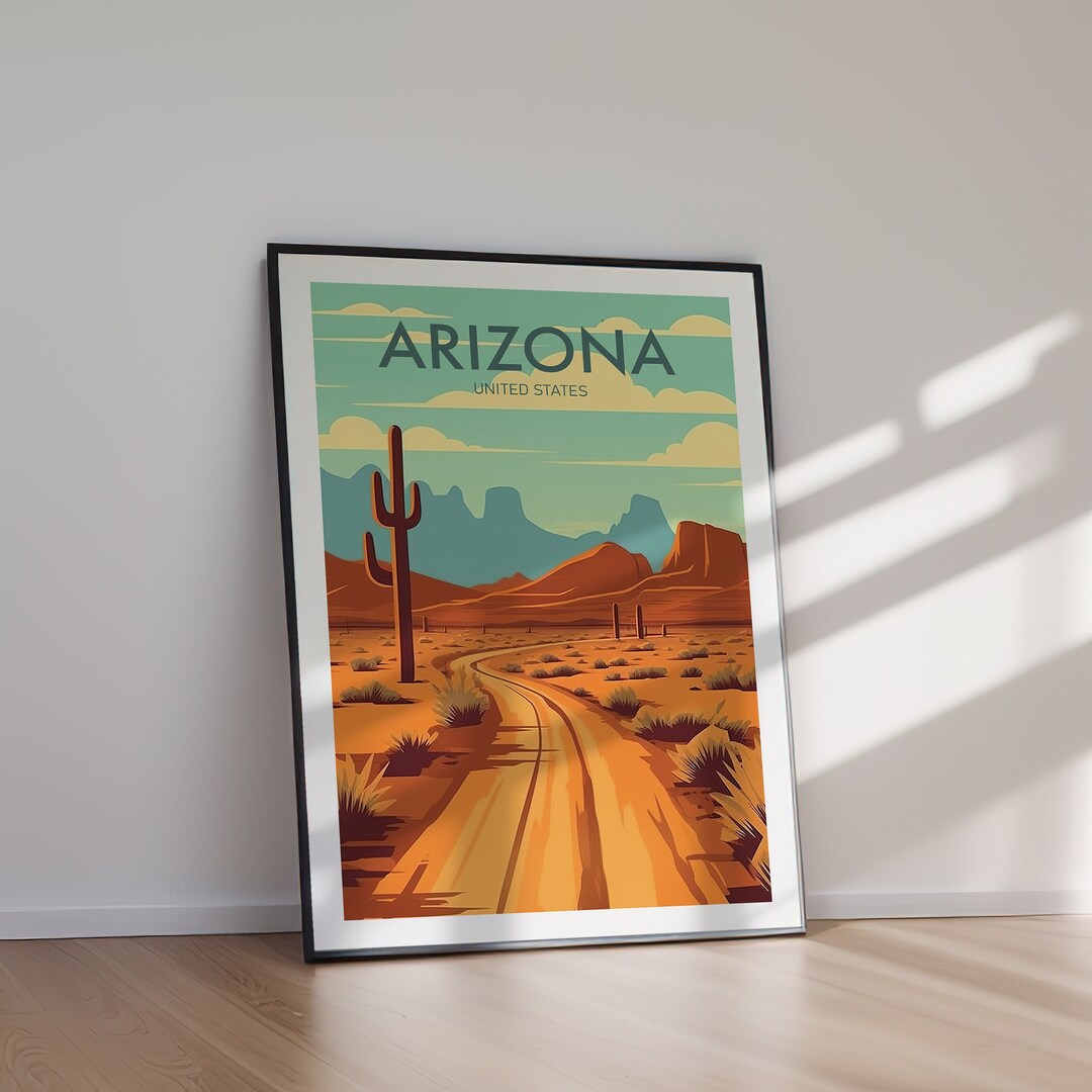 ARIZONA Travel Poster PRINTABLE Modern State Wall Art Digital Download ...