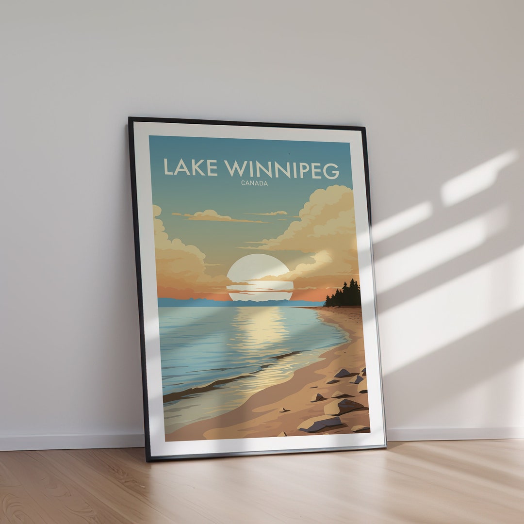 LAKE WINNIPEG Printable Travel Poster, Canada Poster Print Travel Print ...