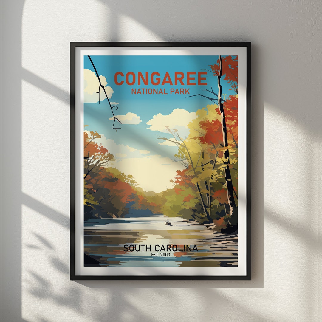 Congaree National Park Poster Printable Travel Wall Art Digital ...