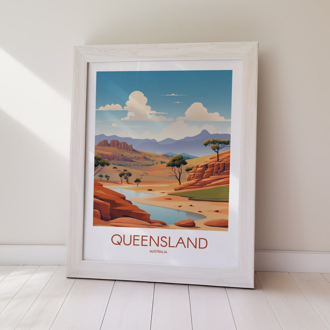 QUEENSLAND Printable Travel Poster, Australia, Art Gift, Wall Art, Home ...