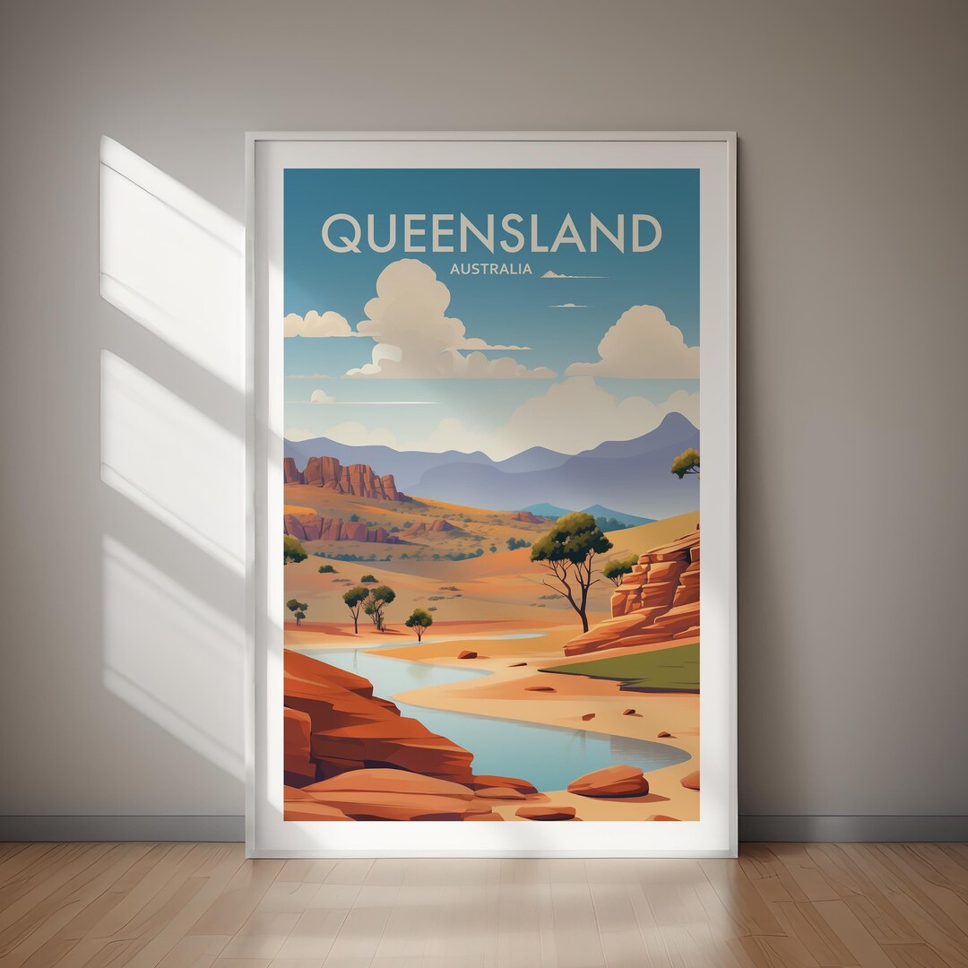 QUEENSLAND Printable Travel Poster, Australia, Art Gift, Wall Art, Home ...